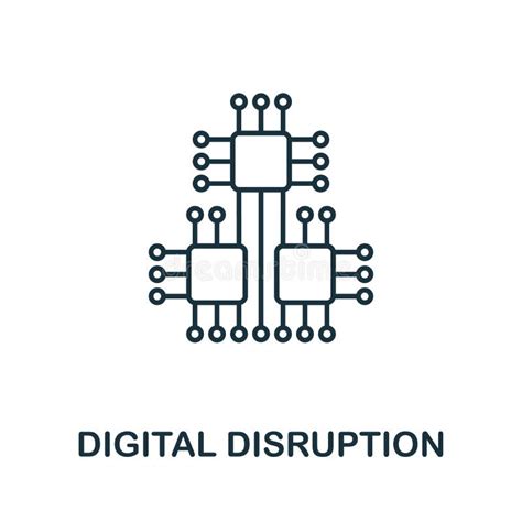 Disruption Icon Set Monochrome Sign Collection With Innovation Big