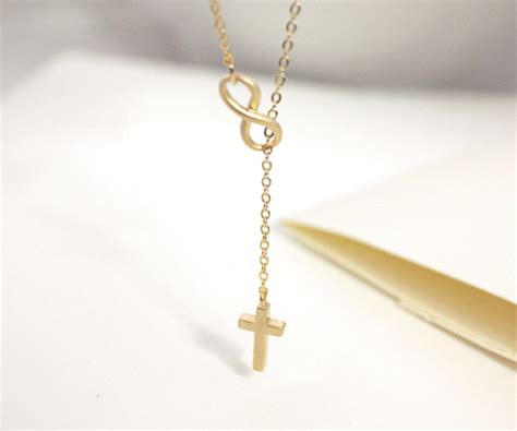 Cross Infinity Necklace Cross Lariat Necklace Cross And Infinity