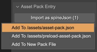 Loading The Spine Assets Phaser Editor 2D Help