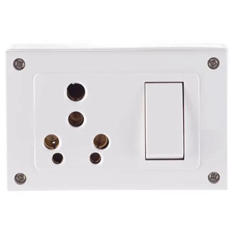 6 A 16a 240 V Switch Socket Combined With White Junction Box 3 In 1