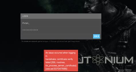 Me Sale Este Error Al Intentar Acceder A Mi Cuenta De Plutonium Alguna