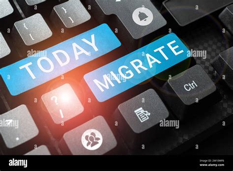 Conceptual Caption Migrate Internet Concept To Move Or Travel From One Country Place Or