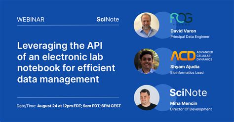 Webinar Leveraging The Api Of An Electronic Lab Notebook For Efficient Data Management Scinote