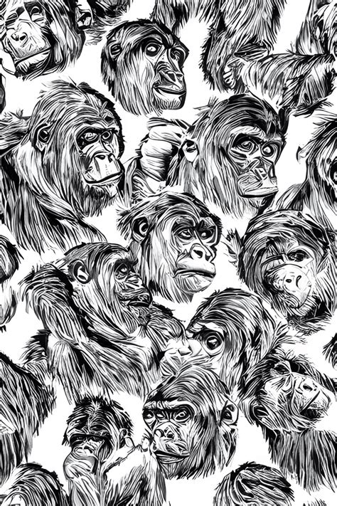 Gorilla Seamless Pattern · Creative Fabrica