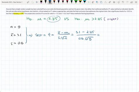 Solved Test The Given Claim Using The Traditional Method Of Hypothesis