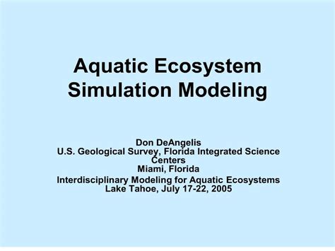 Ppt Aquatic Ecosystem Simulation Modeling Powerpoint Presentation