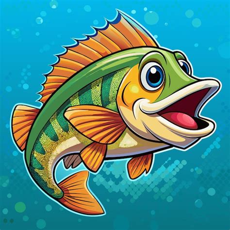 мультфильмная рыба с открытым ртом и открытым ротом Премиум Ai сгенерированный вектор
