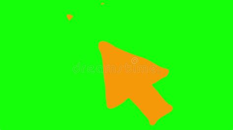 Animated Orange Symbol Of Mouse Cursor With Rays Arrow Moves And