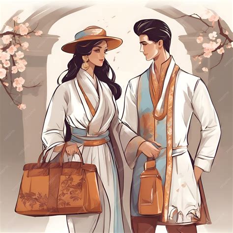Premium Photo Vector Illustration Of A Young Man And Woman In