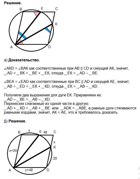 Окружность проходит через вершины A B и D параллелограмма Abcd и пересекает Bc и Cd в точках E