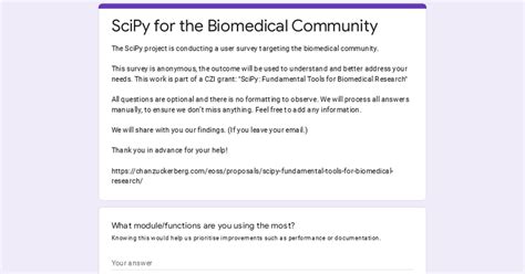 Scipy For The Biomedical Community Announcements Image Sc Forum