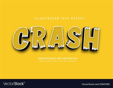 Crash Text Effect Royalty Free Vector Image VectorStock