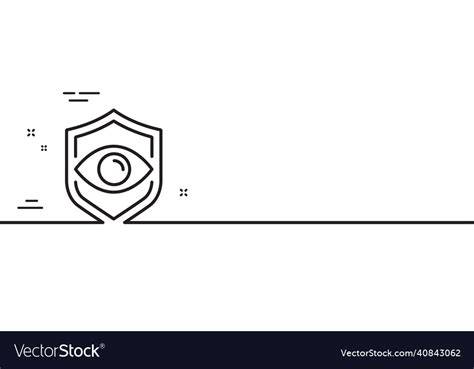 Eye Detect Line Icon Retina Scan Sign Minimal Vector Image