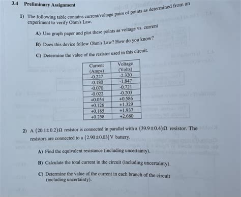 Solved 34 Preliminary Assignment 1 The Following Table