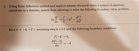 Solved Using Finite Difference Method And Implicit Scheme