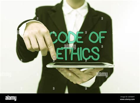 Text Caption Presenting Code Of Ethics Business Approach Basic Guide