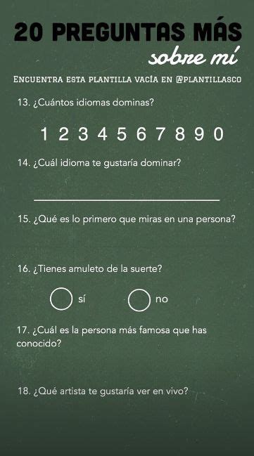 20 Preguntas MÁs Sobre MÍ