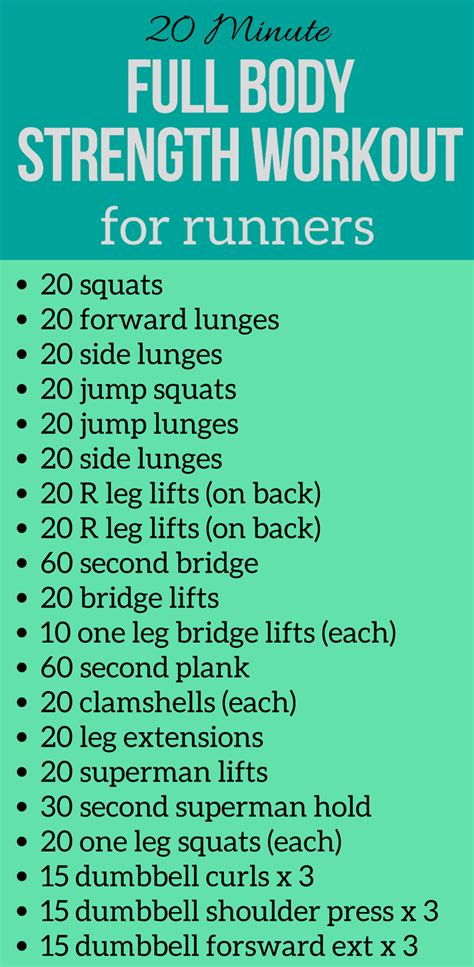 Printable Strength Training Workouts For Runners
