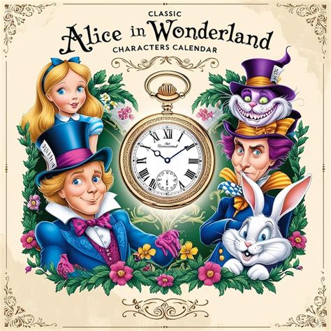 Classic Alice In Wonderland Characters Calendar Premium Ai Generated