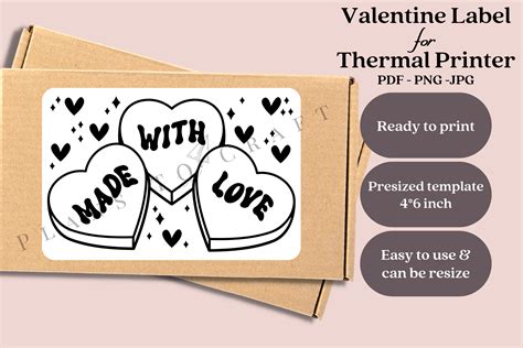 Made With Love Thermal Printer Label Graphic By Planstocraft · Creative