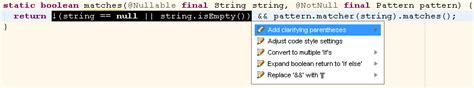 Java Pull Uppush Down The Negation In Idea Stack Overflow