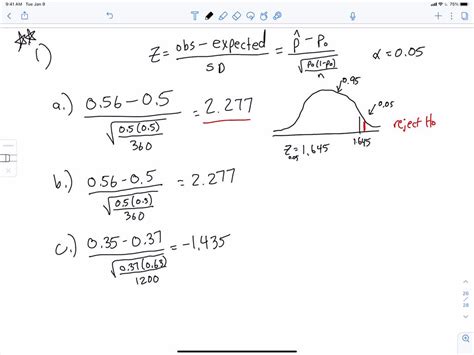 solved for each part of exercise 1 construct the rejection region for