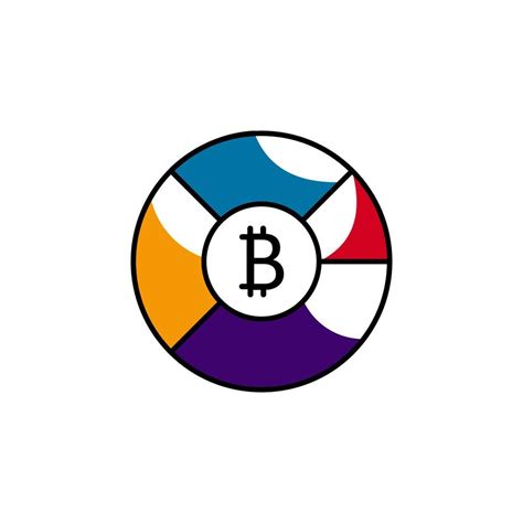 Cryptocurrency Bitcoin Pie Chart Stats Vector Icon Illustration