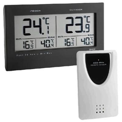 Thermomètre avec capteur extérieur sans fil alarme sonore alerte gel