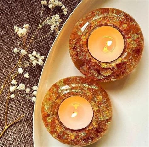 Resin Candle Holders Tealight Holders Diwali Decoration Handmade Diyas For Home Decor By