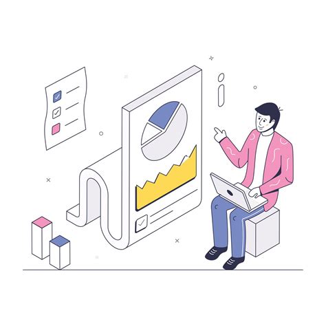 Person Explaining Business Graph And Chart A Flat Illustration Of Data Presentation