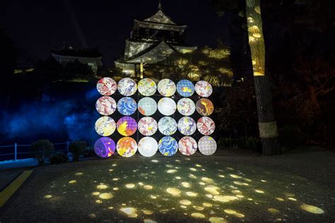一旗プロデュース岡崎公園デジタルライトアップ の公式記録映像和傘編を公開文化庁日本博岡崎デジタルアートナイトフェスティバルサブプログラム 岡崎公園 岡崎城 ナイト