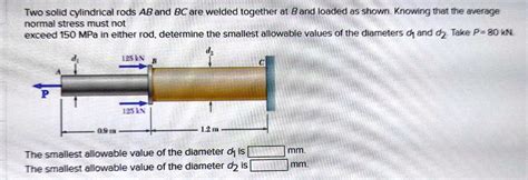 given values in the question p 80 kn average normal stress must not
