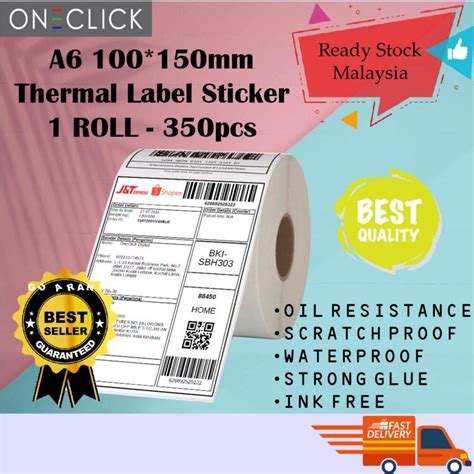 Ready Stocka6 Waybill Thermal Printer Label Sticker 100 X 150mm 350pcs