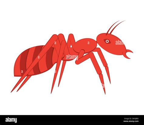 Red Ant Vector In Cartoon Style Side View Stock Vector Image And Art