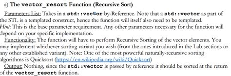 Solved Help Me Write A Functon Recursive Vector Resort And Chegg Com