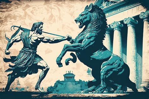 Premium Ai Image Twelve Works Of Hercules