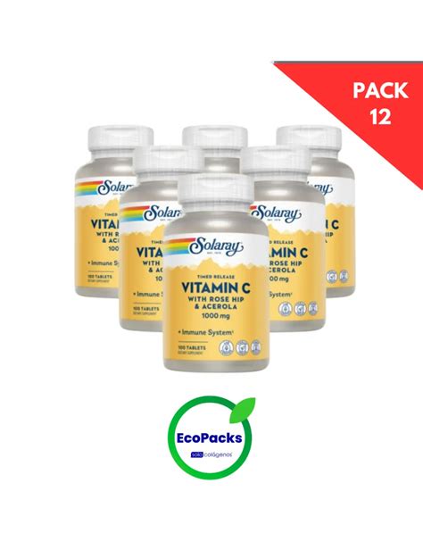 Solaray Ecopack 6 Vitamina C 1000 Mg 100 Comp