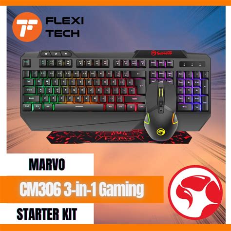 Flexi Tech Marvo Cm306 3 In 1 Gaming Starter Kit Keyboard Mouse Set Shopee Malaysia