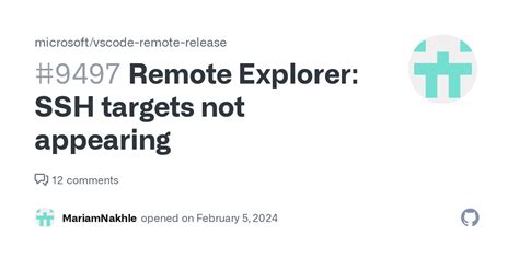 Remote Explorer SSH Targets Not Appearing Issue 9497 Microsoft
