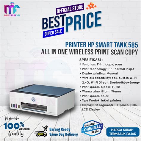 Jual Printer HP Smart Tank 585 All In One Wireless Print Scan Copy