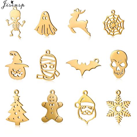 크리스마스 스테인리스 스틸 참 산타 클로스 박쥐 해골 눈송이 펜던트 쥬얼리 제작 Diy 팔찌 목걸이 결과 5 개 Aliexpress