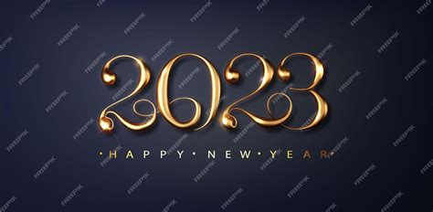 Premium Vector Happy New Year Banner Golden Vector Luxury Text Happy New Year Gold Festive