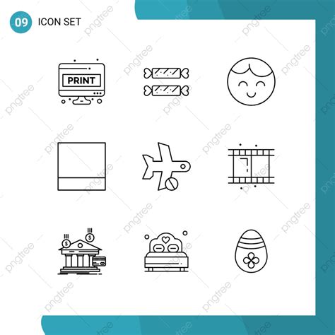 Simple Outline Vector Hd Png Images Editable Vector Line Pack Of 9 Simple Outlines Of Transport