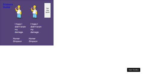 Simpsons Quotes React Quete 7 Codesandbox