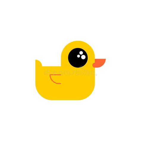 Rubber Duck Pixel Art Isolated 8 Bit Toy Stock Vector Illustration