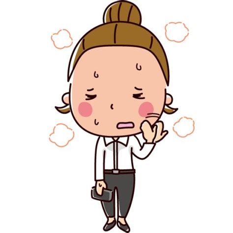 暑いイラスト（女性・ol）（2キャラ）【2024】 暑い イラスト 男の子 イラスト キャラ