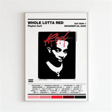 Playboi Carti Whole Lotta Red Album Poster Color Etsy
