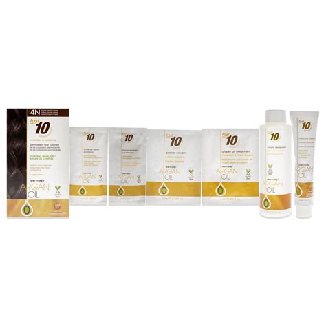 One N Only Argan Oil Fast 10 Permanent Hair Color Kit 4n Natural