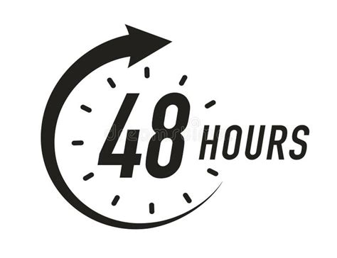 48 Hours Timer Vector Symbol Black Color Stock Vector Illustration Of