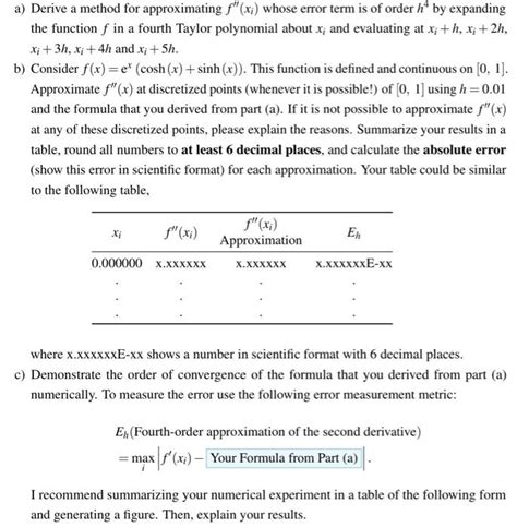 A Derive A Method For Approximating F′′xi Whose